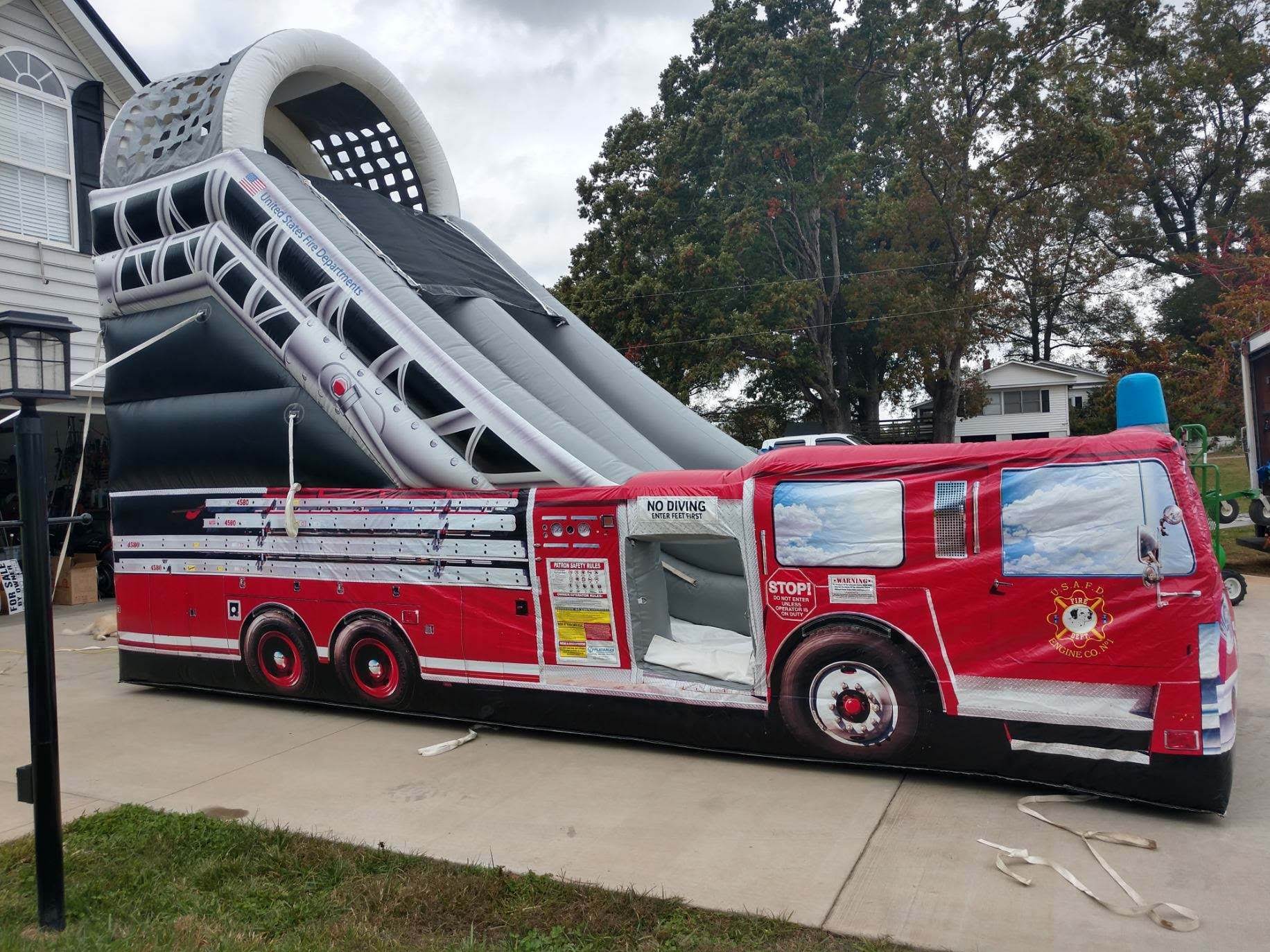 16ft Fire Truck Slide | Mr. Bounce Inflatable Rentals